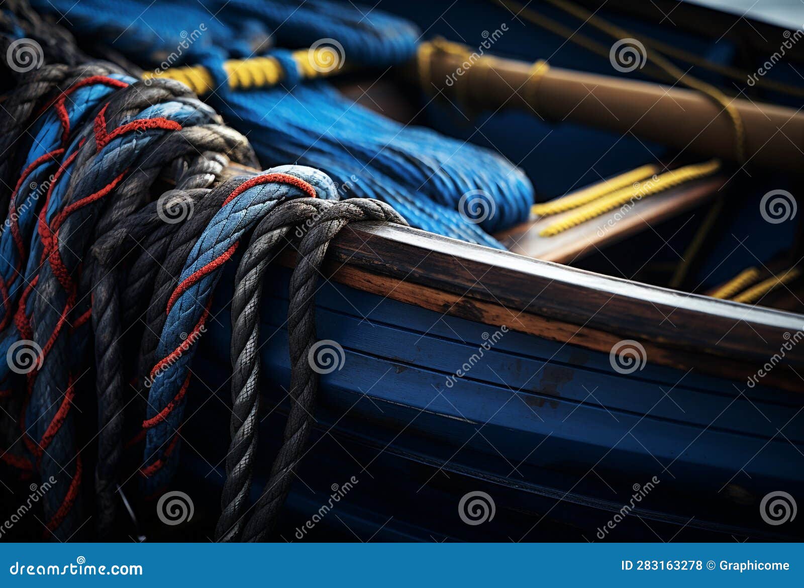 Blue marine boat ropes stock illustration. Illustration of window ...