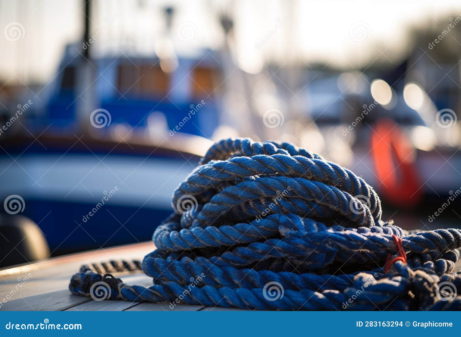 Blue marine boat ropes stock illustration. Illustration of fisherman ...