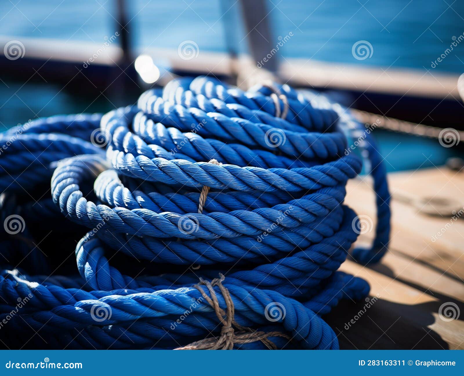Blue marine boat ropes stock illustration. Illustration of ropes ...