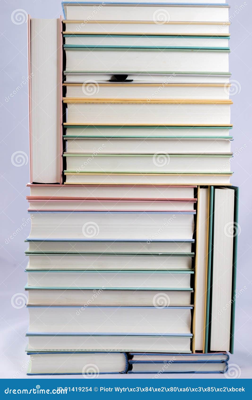 Heap of Books on White Background Stock Photo - Image of black ...