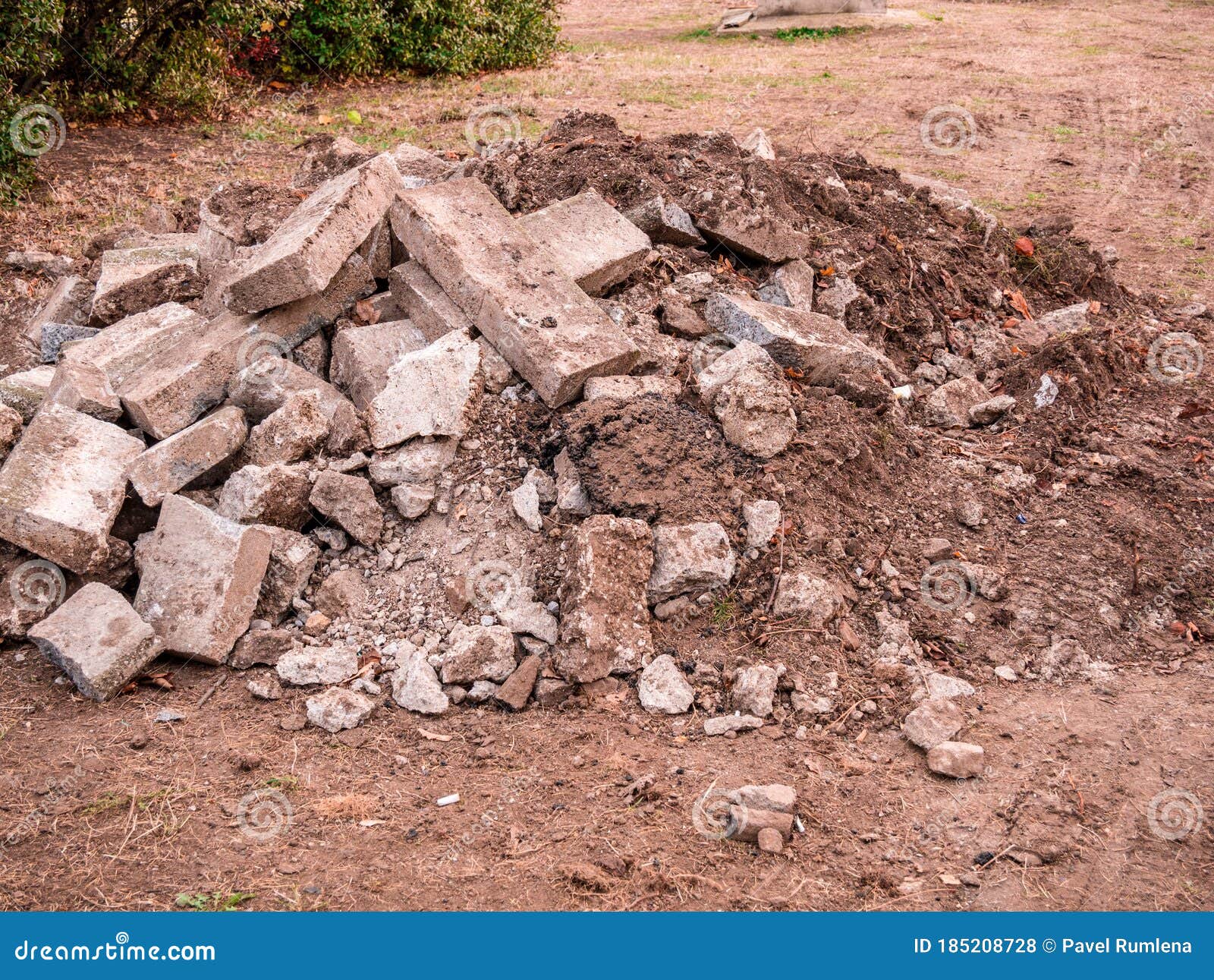 Heap of Broken Concrete Blocks Stock Photo - Image of architecture ...