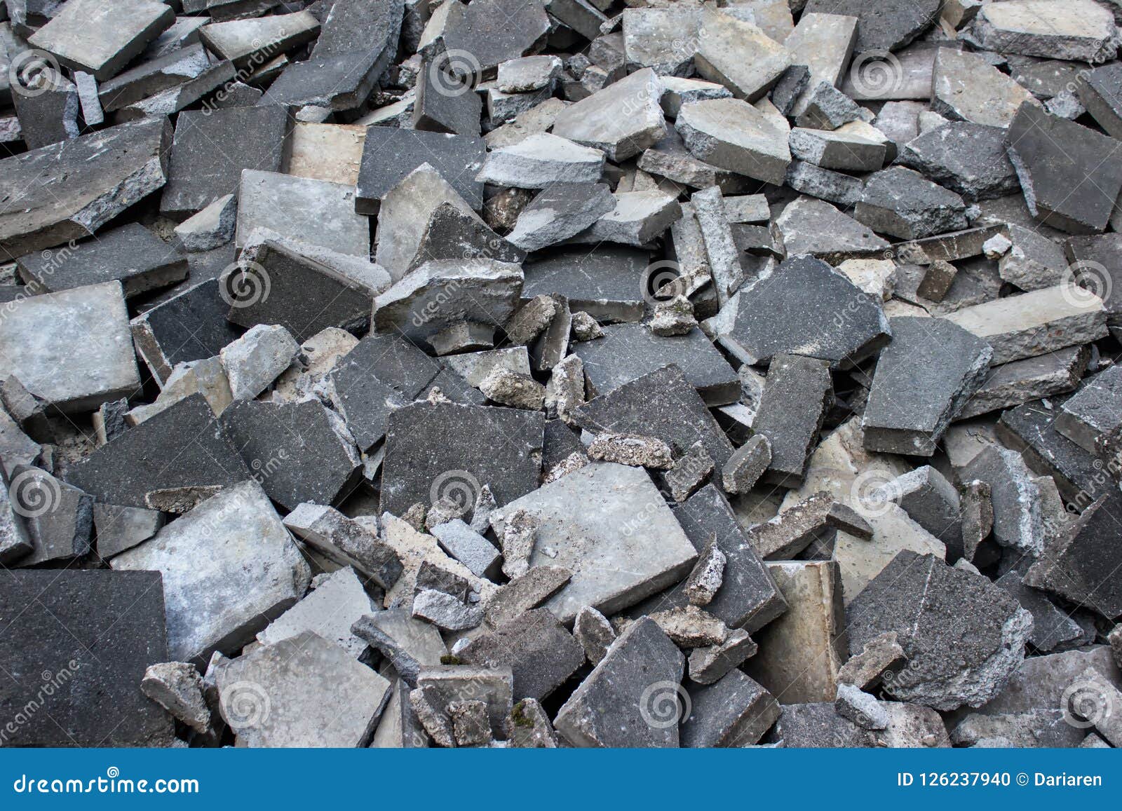 Heap of Unarranged Broken Old Pavement Tiles.. Stock Photo - Image of ...