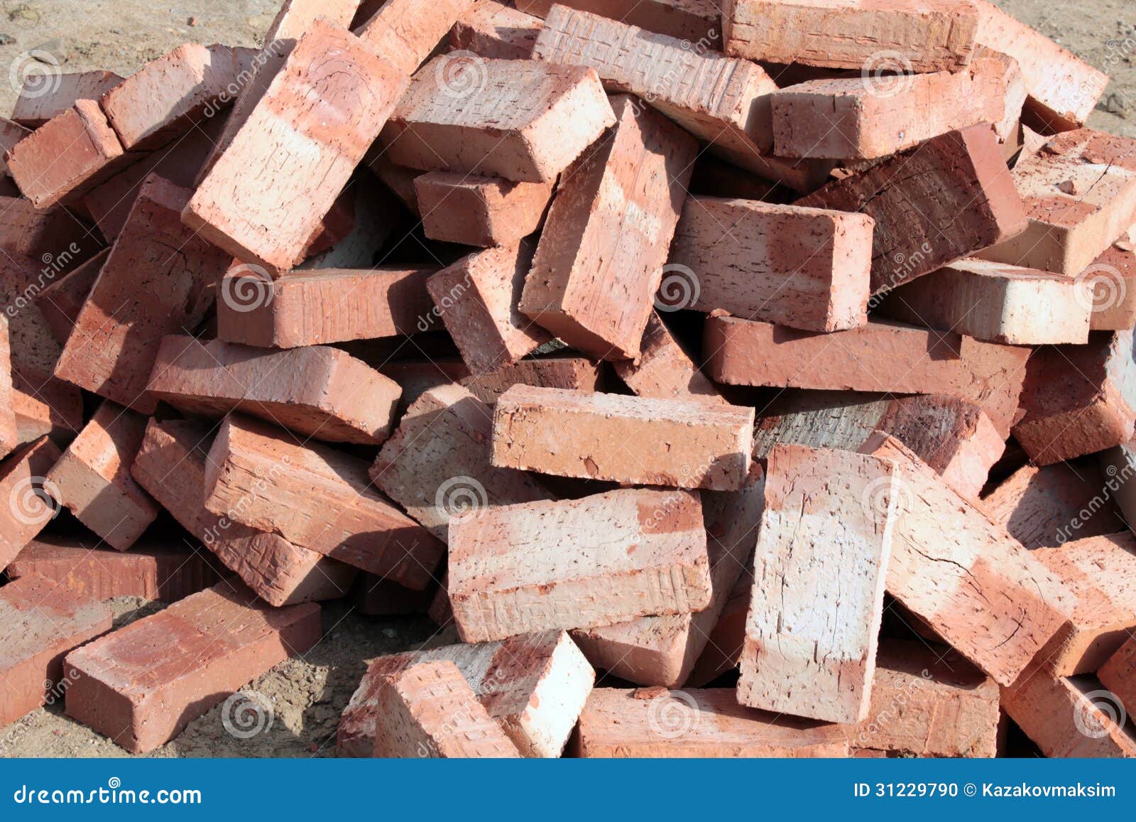 Heap of ceramic bricks stock photo. Image of heap, bricks - 31229790