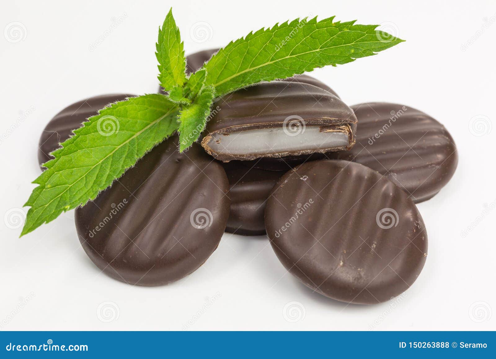 Mint chocolate discs stock photo. Image of candy, discs - 150263888