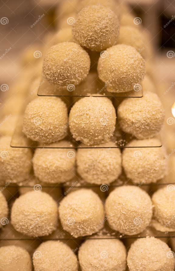 Choconut Balls in Candy Store Stock Image - Image of closeup, cake ...