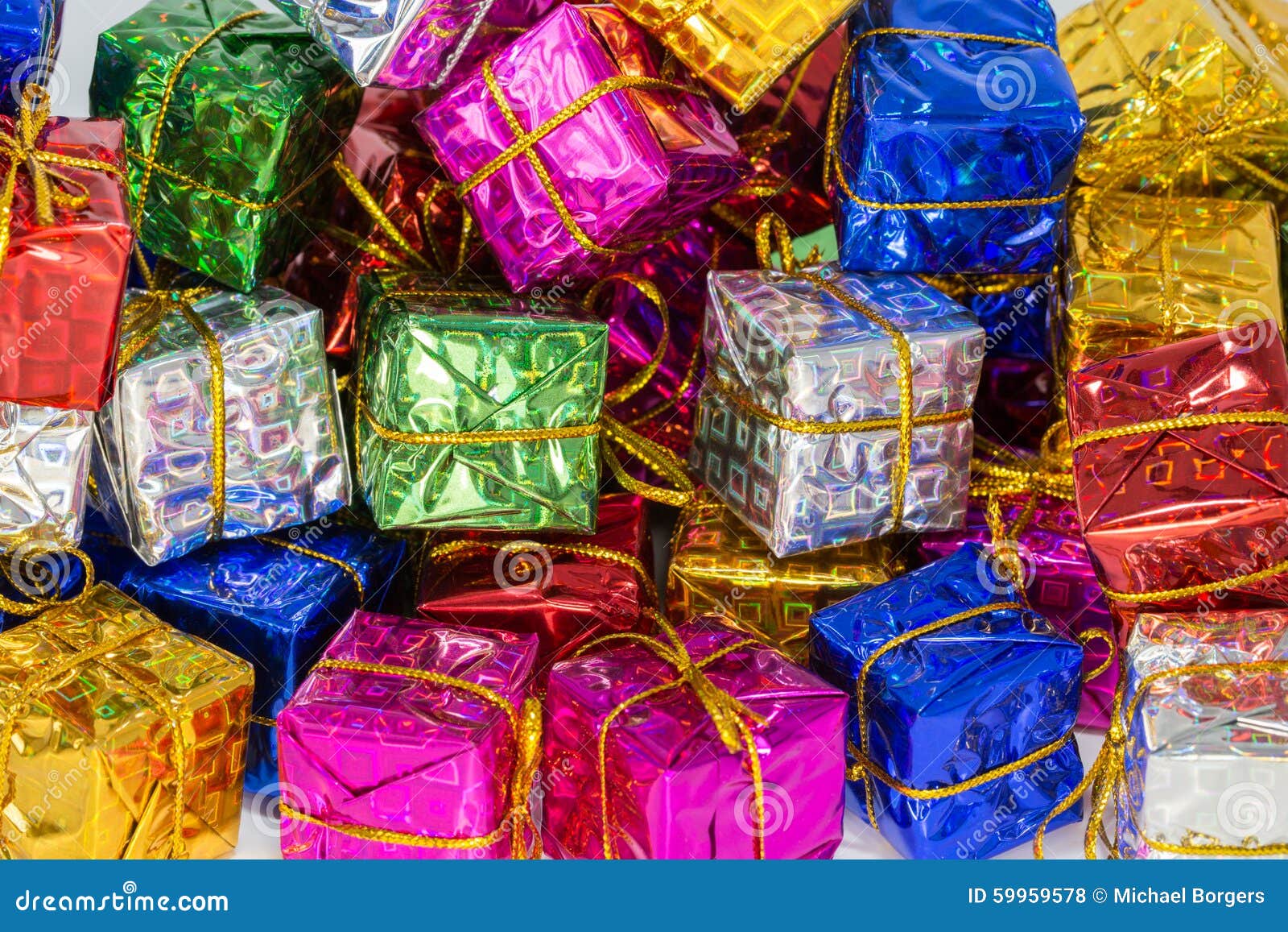 A Heap of Christmas Parcels Closeup Stock Photo - Image of pink, gold ...