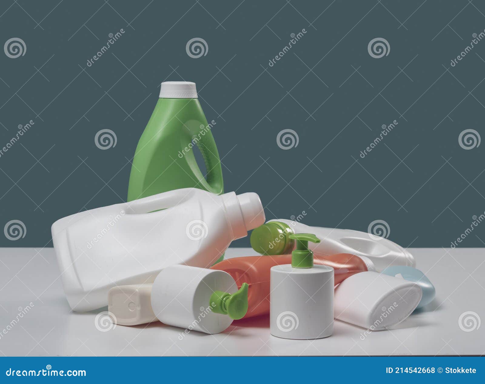 Heap of Cleaning Products and Detergents Stock Photo - Image of fallen ...