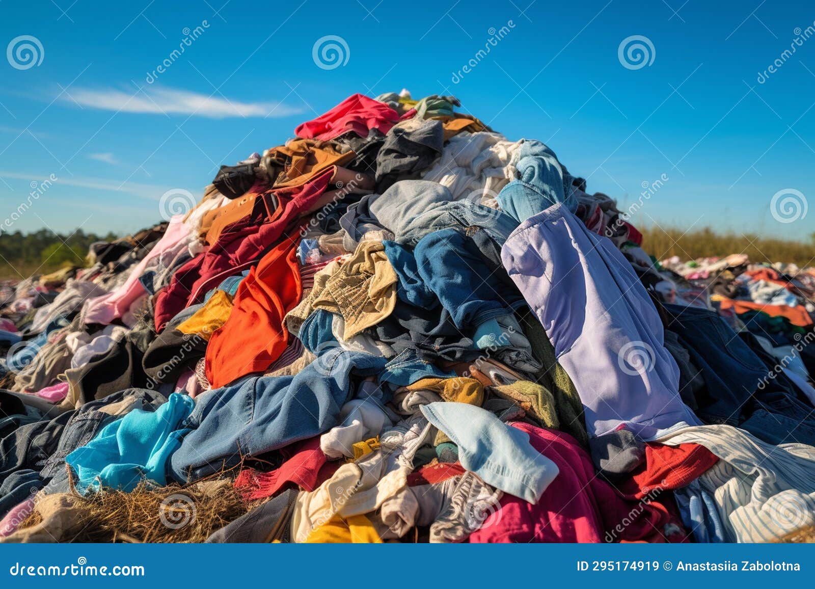 Heap of Clothes Tossed into Landfill Stock Illustration - Illustration ...