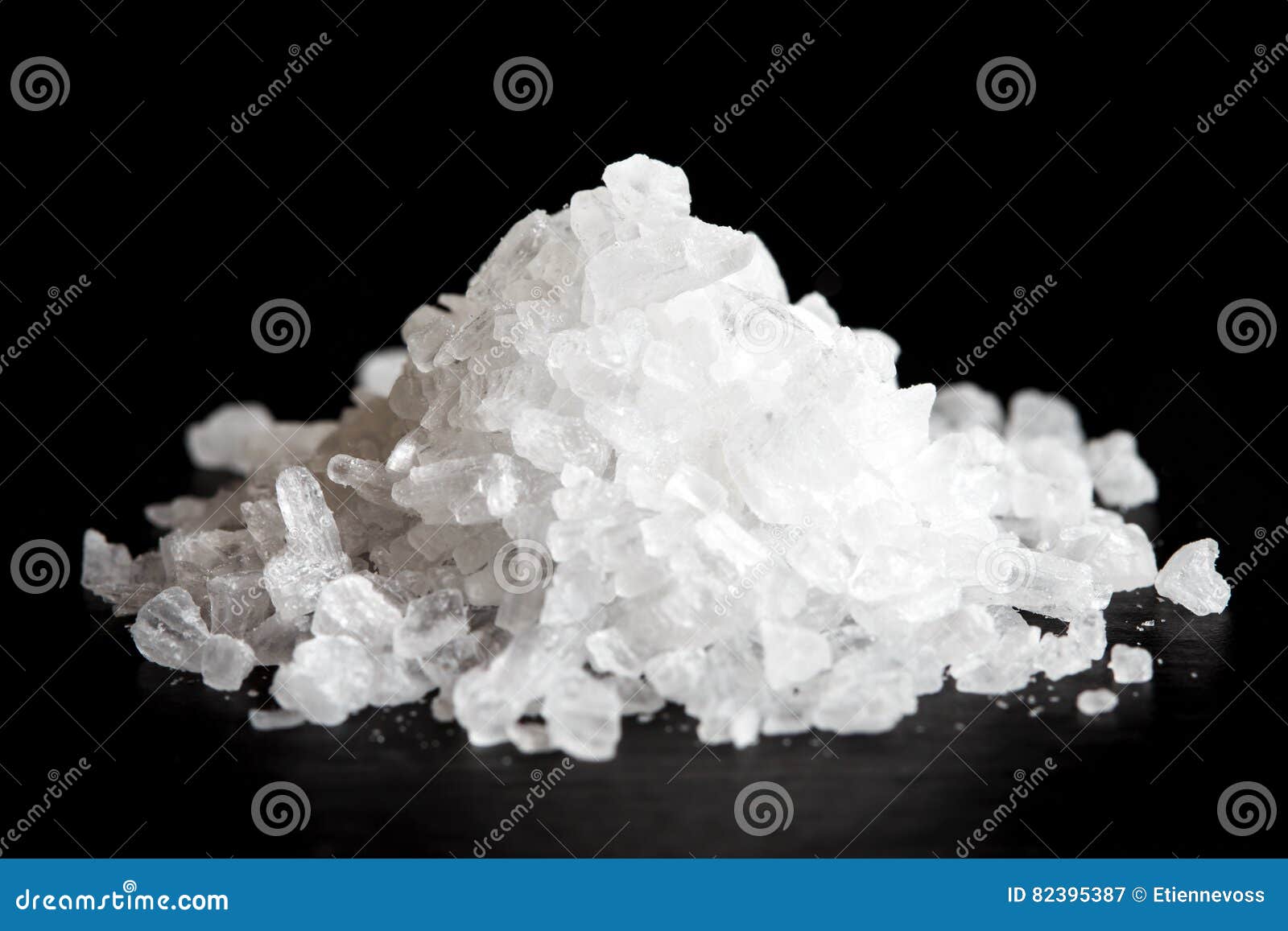 Heap of Coarse Salt on Black. Stock Image - Image of heap, closeup ...