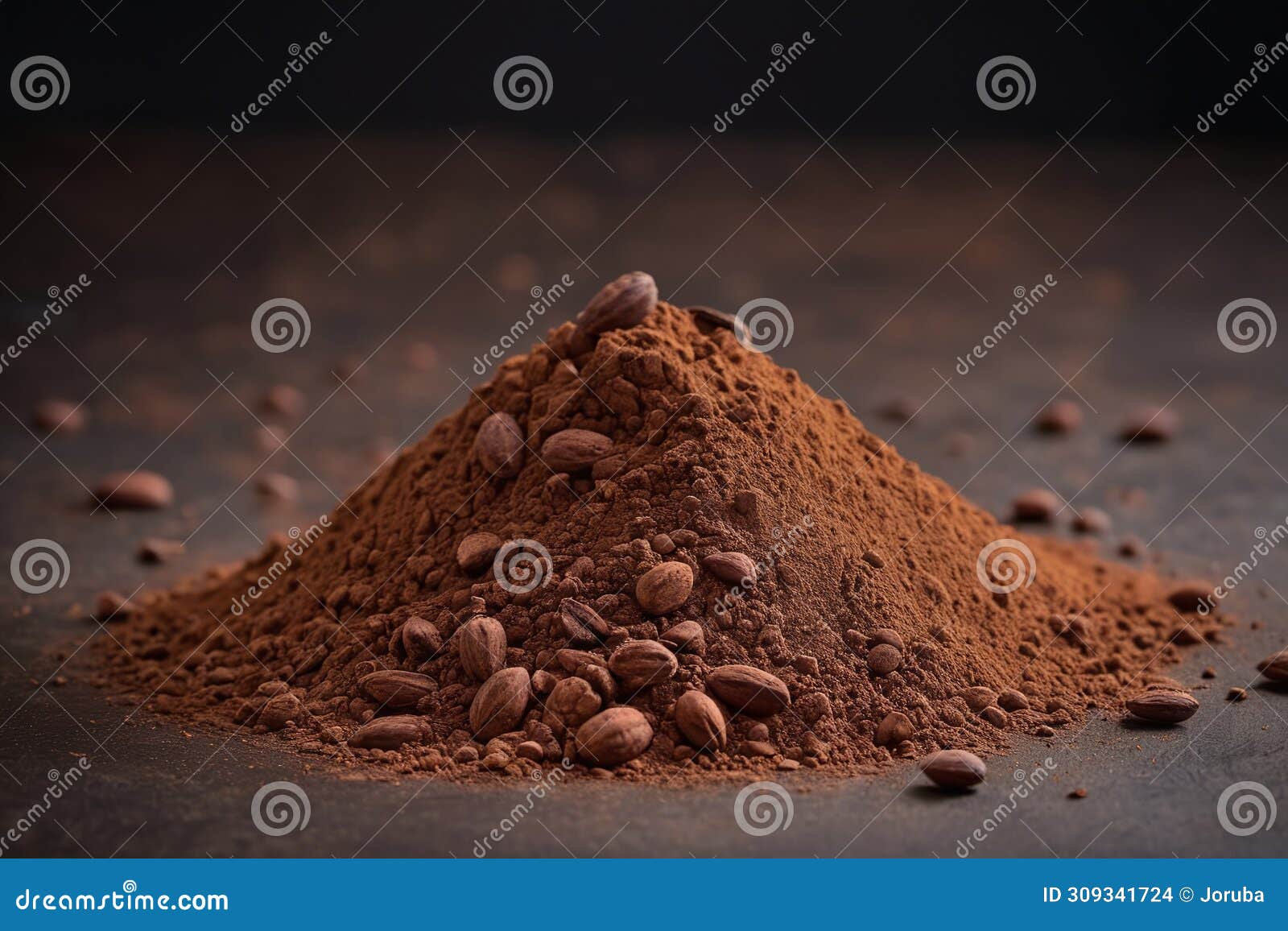 Heap of Cocoa Powder with Cocoa Beans Stock Illustration - Illustration ...