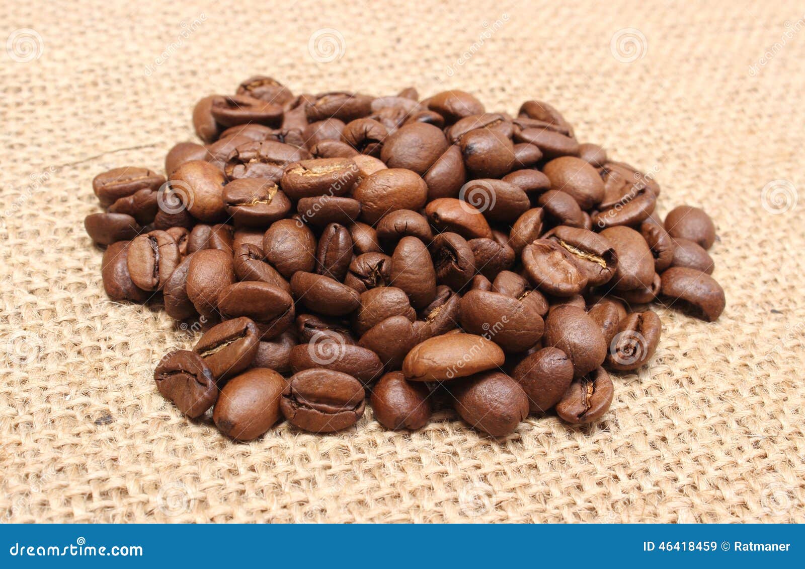Heap of Coffee on Jute Background Stock Image - Image of fresh, dark ...