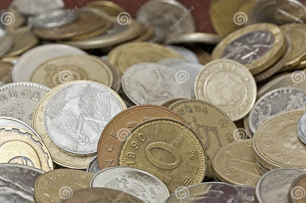 Heap of coins loose stock photo. Image of aluminium - 111169672