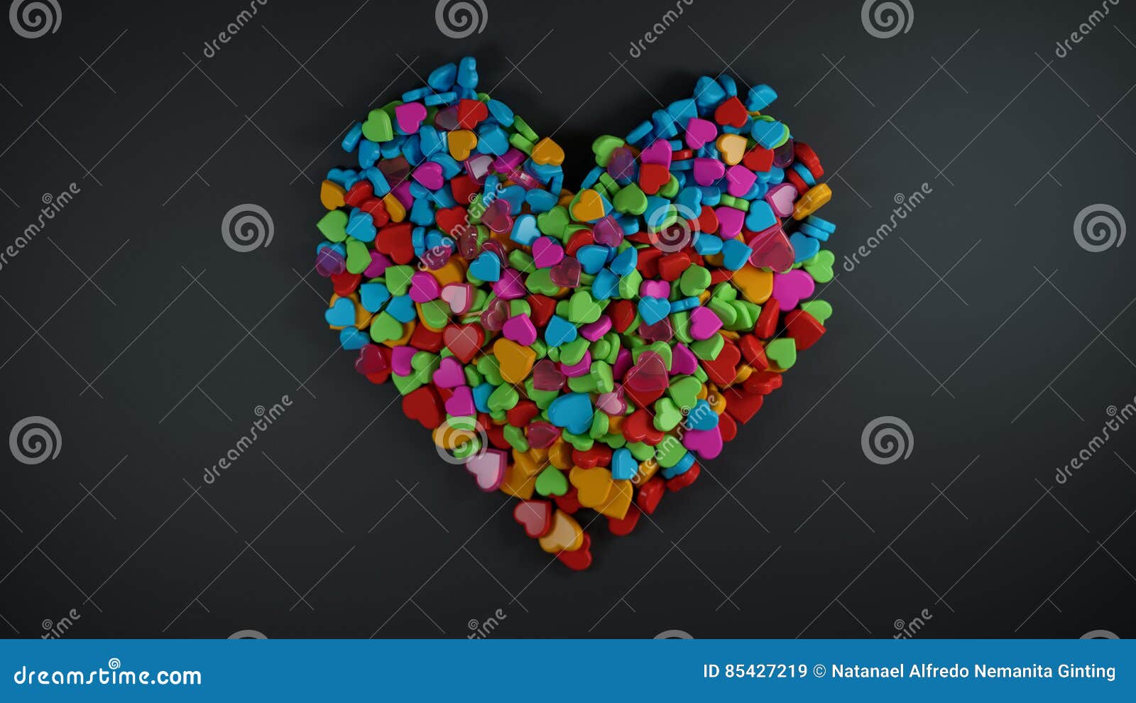 Heap of Colourful Heart Shape with Empty Space for Text Black Ba Stock ...