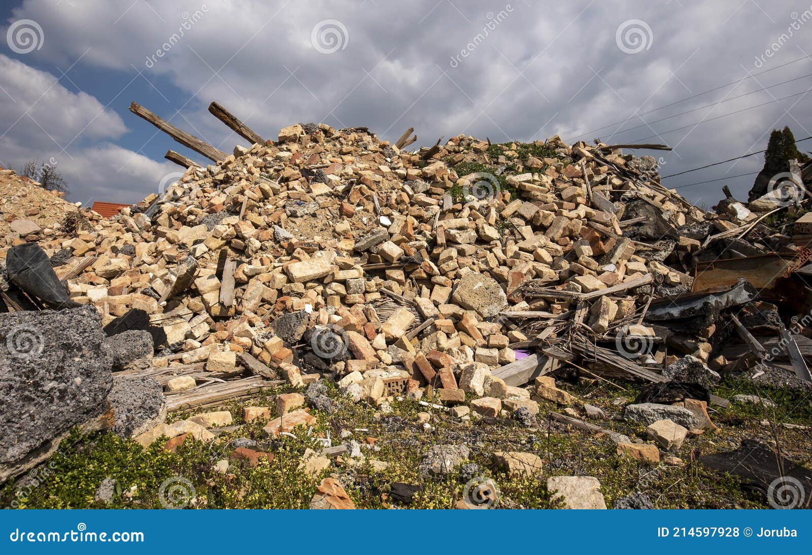 Heap of Construction Waste, Concrete and Brick Stock Photo - Image of ...