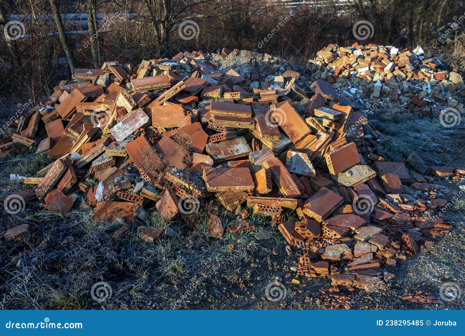 Heap of Construction Waste, Concrete and Brick Stock Image - Image of ...