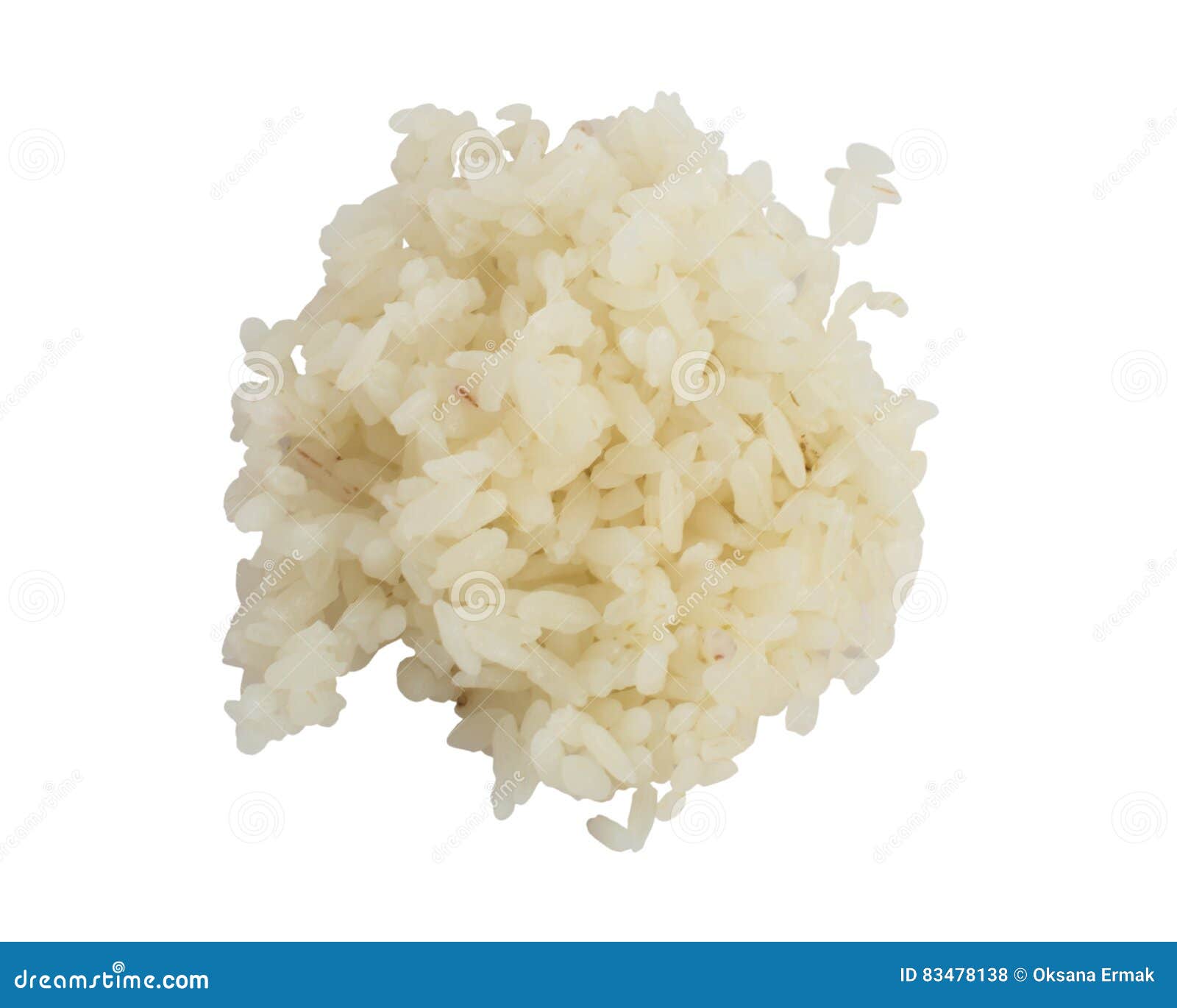 Heap of Cooked White Rice Isolated on White Background Stock Photo ...