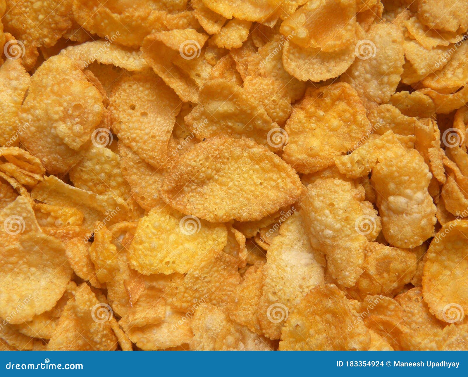 Heap of Cornflakes stock photo. Image of background - 183354924