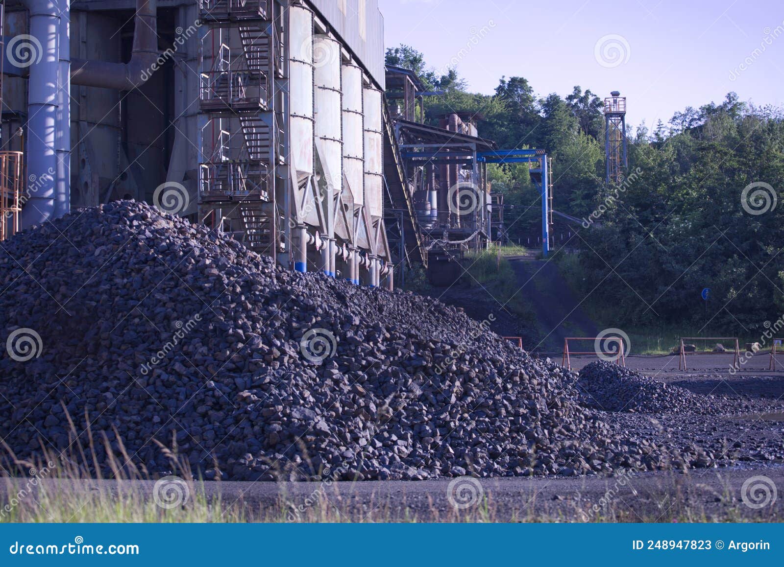 Aggregate Sorting Area in the Quarry Stock Image - Image of material ...
