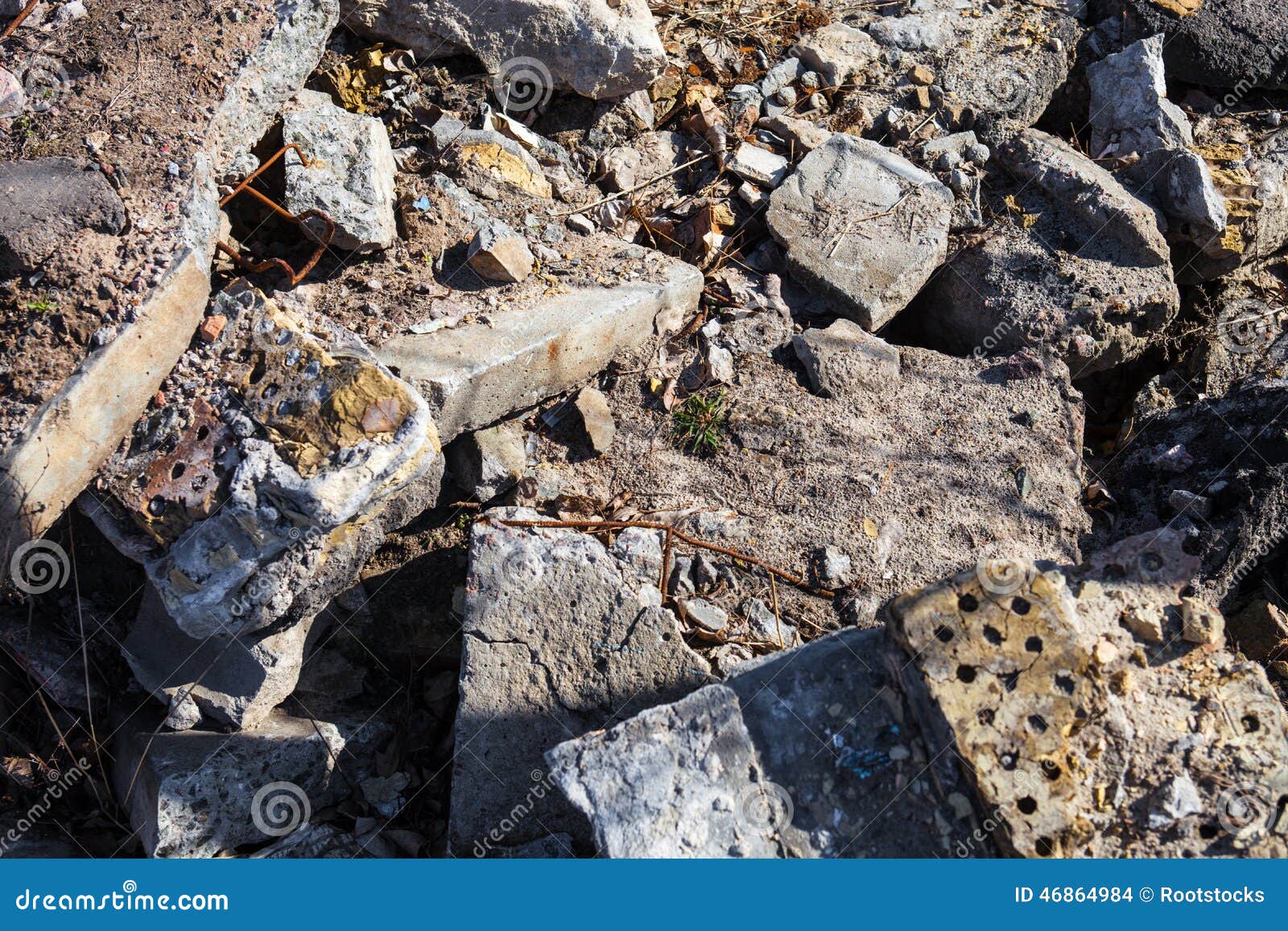 Heap of the Damaged Concrete Blocks and Bricks Stock Photo - Image of ...