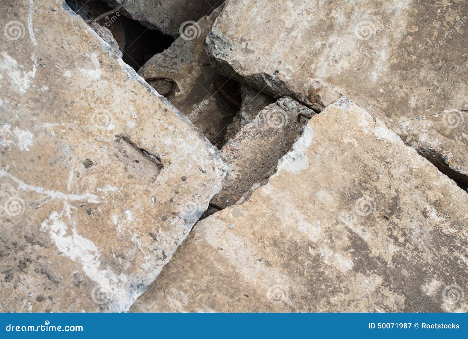 Heap of the Damaged Concrete Blocks Stock Image - Image of cracked ...