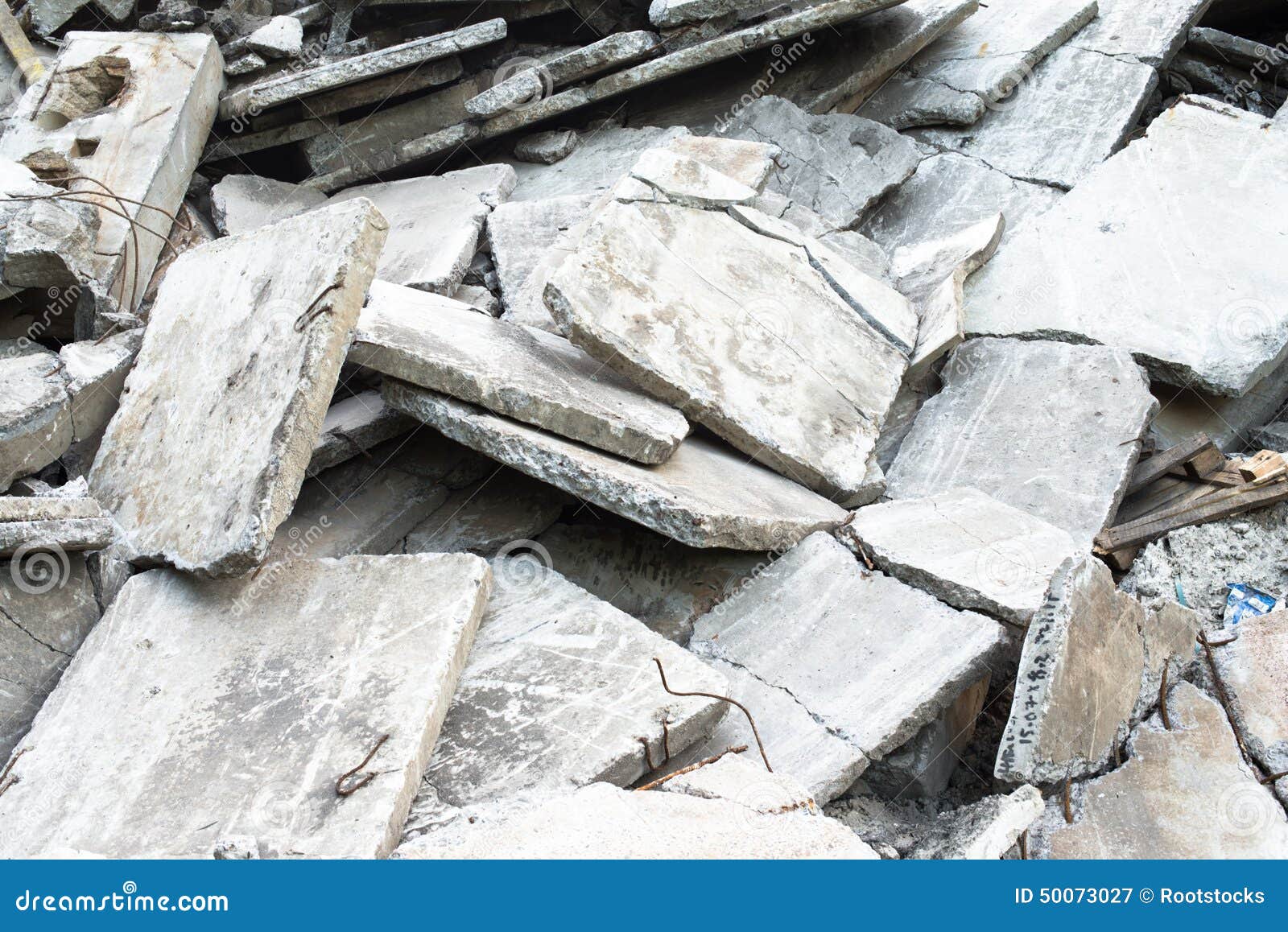 Heap of the Damaged Concrete Blocks Stock Image - Image of demolished ...