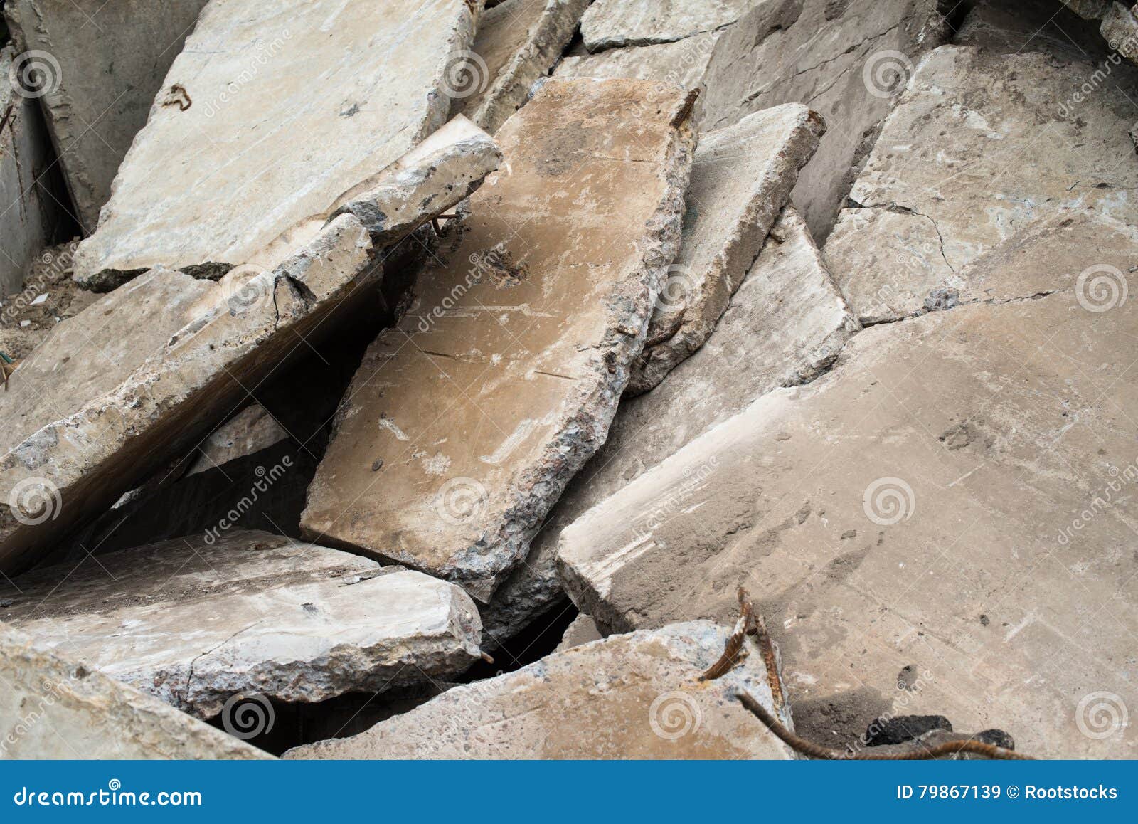 Heap Of The Damaged Concrete Blocks Stock Image | CartoonDealer.com ...