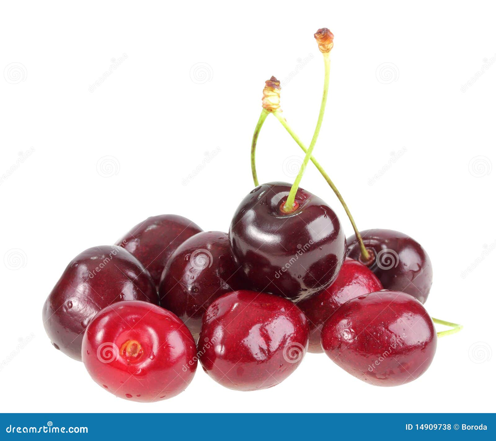 Heap of a Dark-red Sweet-cherry Stock Photo - Image of food, plant ...