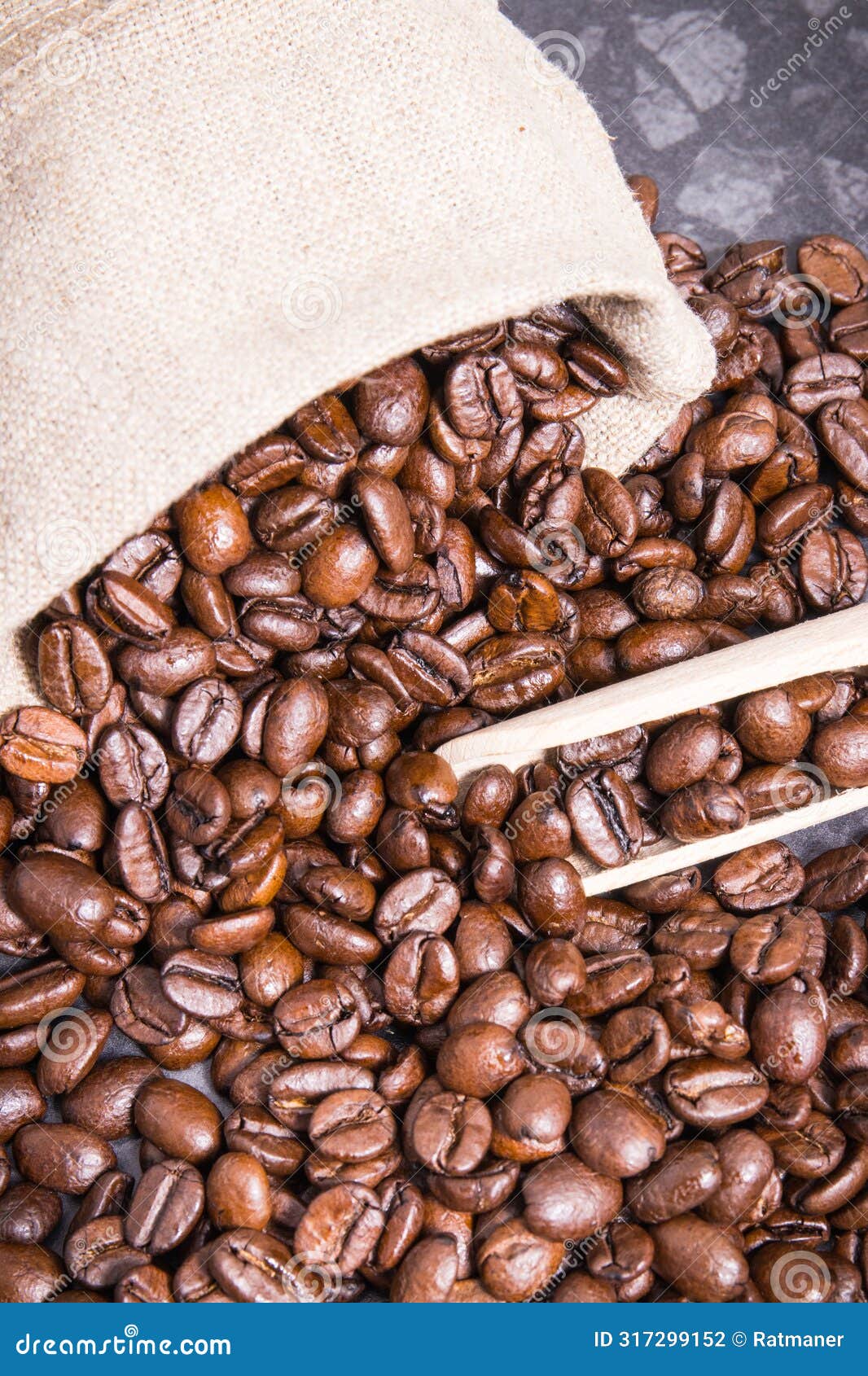 Heap of Dark Roasted Fragrant Coffee Beans in Jute Bag Stock Photo ...