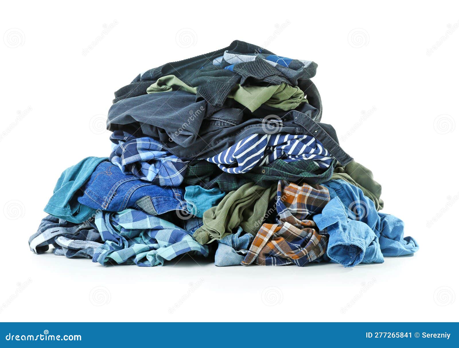 Heap of Different Clothes on White Background Stock Image - Image of ...