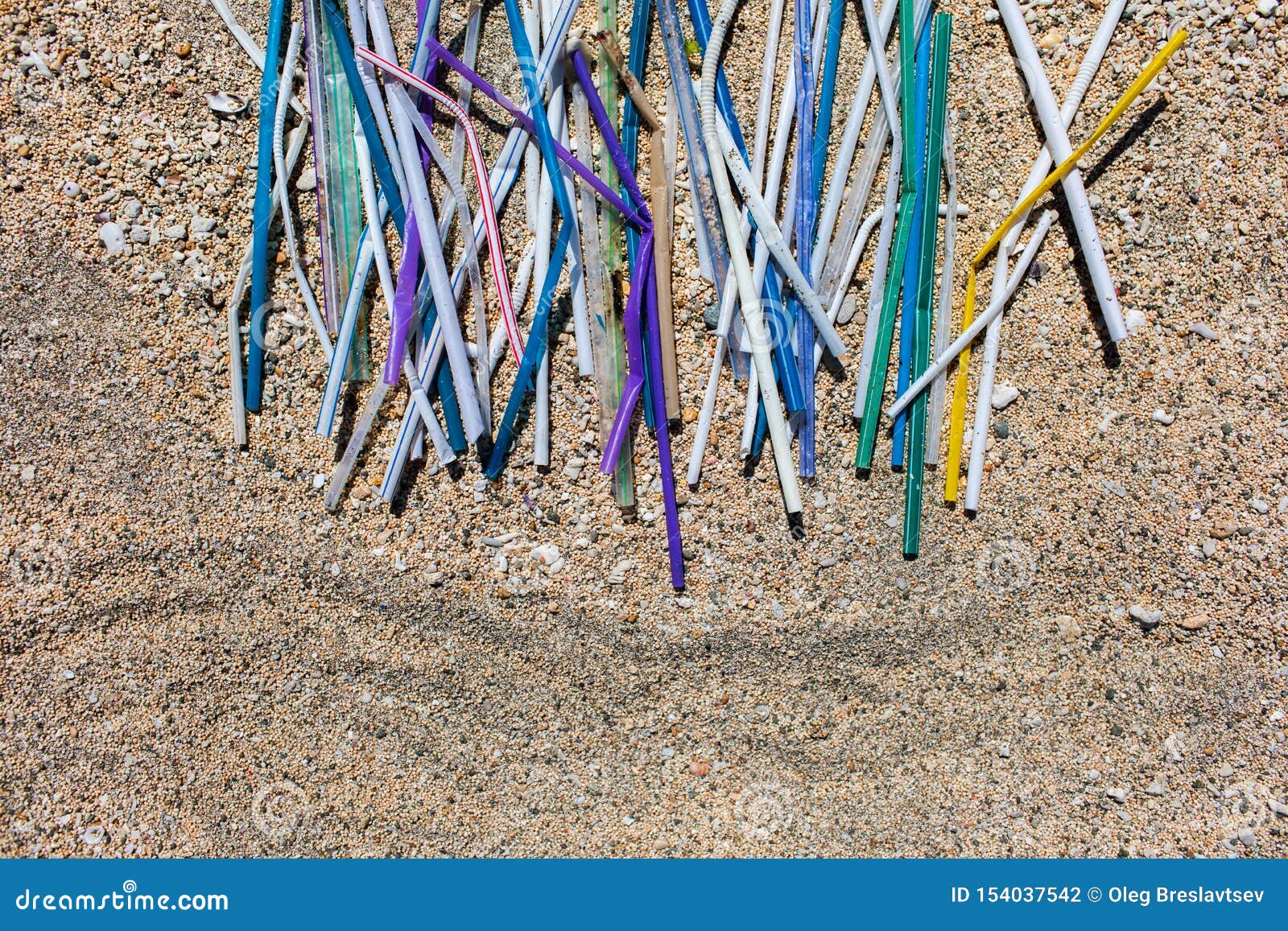 Heap of Different Plastic Straw on Sand Background Stock Photo - Image ...