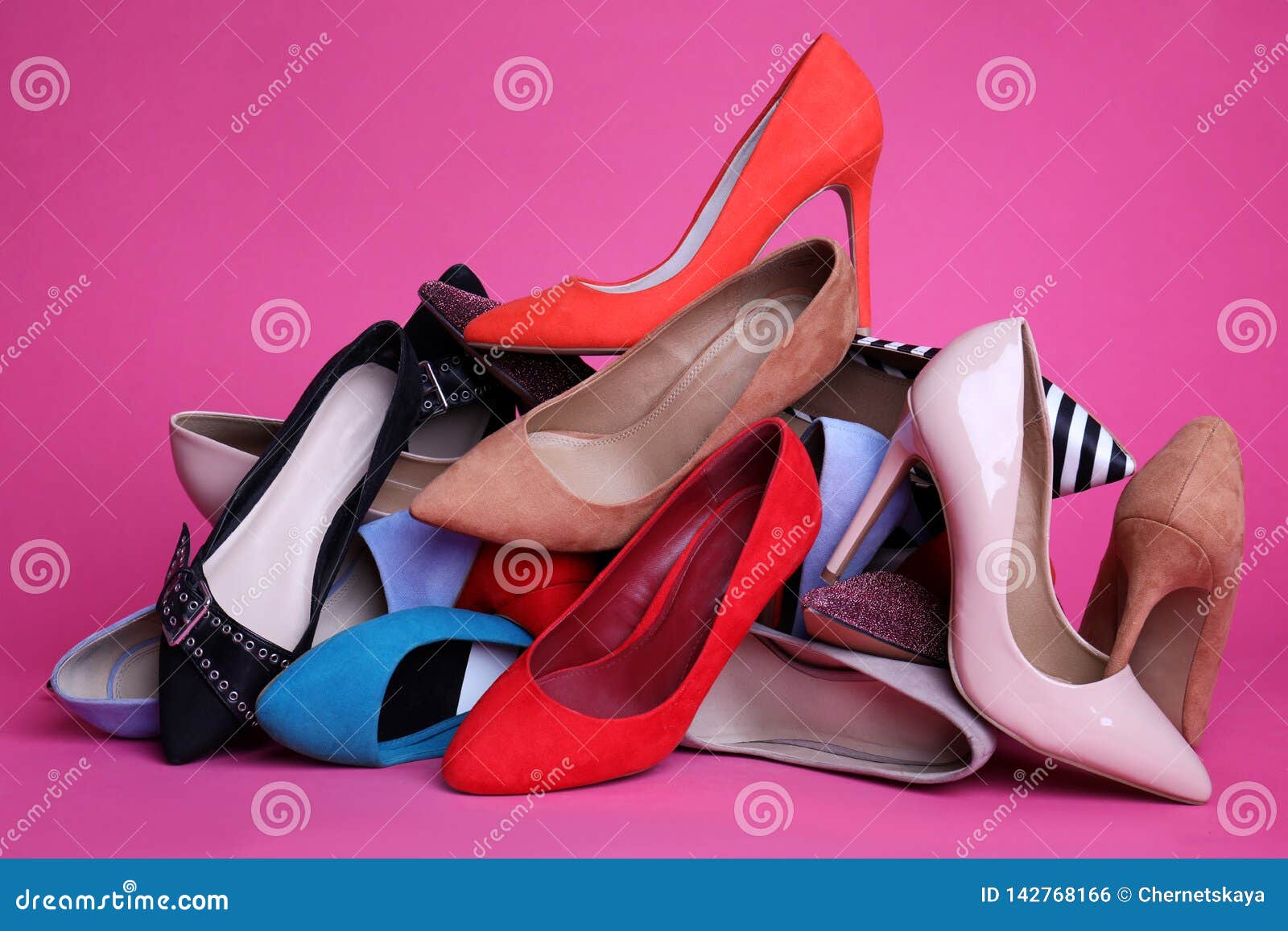 Heap of different shoes stock photo. Image of ladies - 142768166