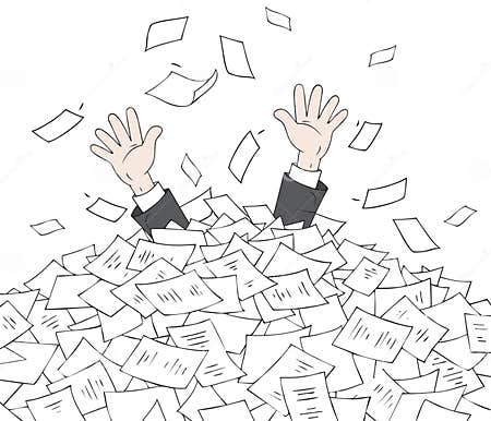 In heap of documents stock vector. Illustration of bureaucratism - 12883107