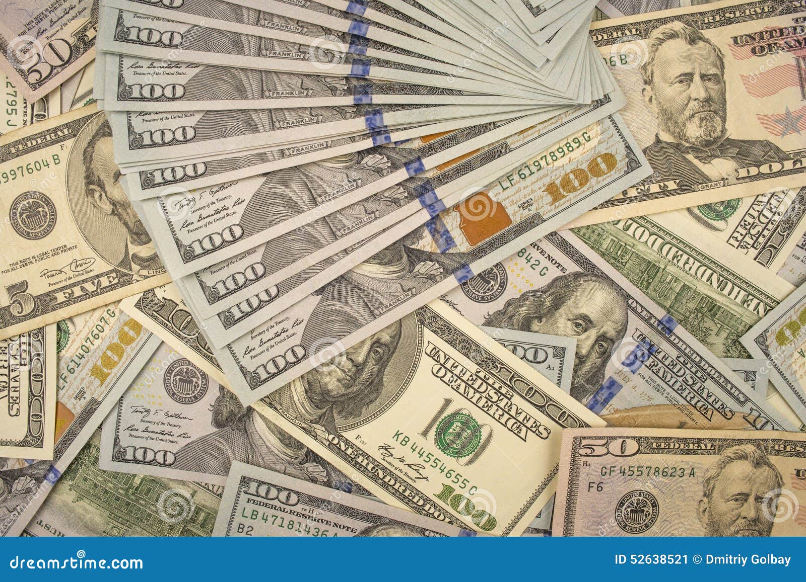 Heap of dollars close-up stock image. Image of finance - 52638521