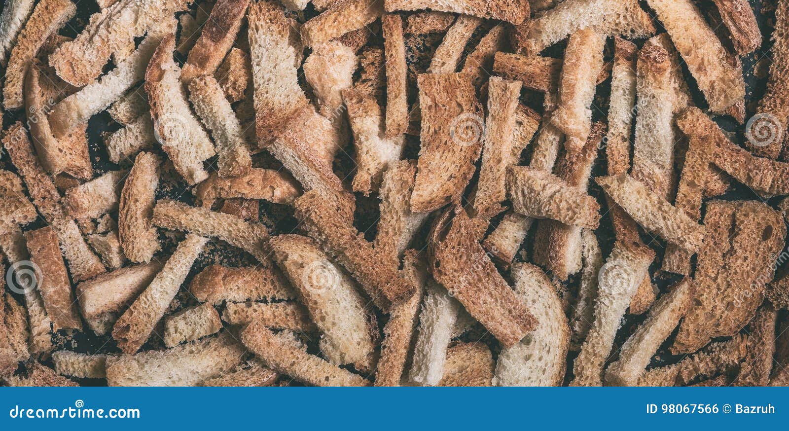 A Heap of Dried Bread Pieces Stock Photo - Image of roasted, gourmet ...