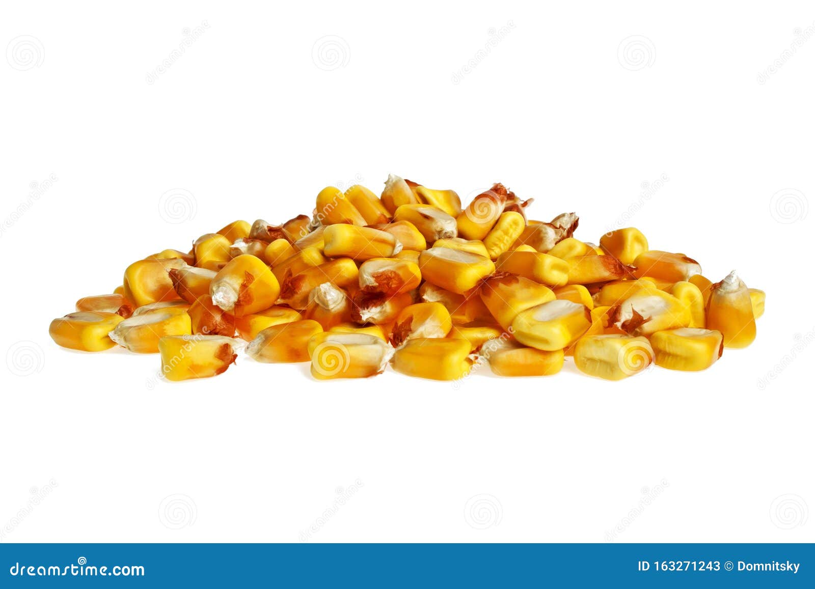 Heap of Dried Corn Kernels, Isolated on White Background Stock Image ...