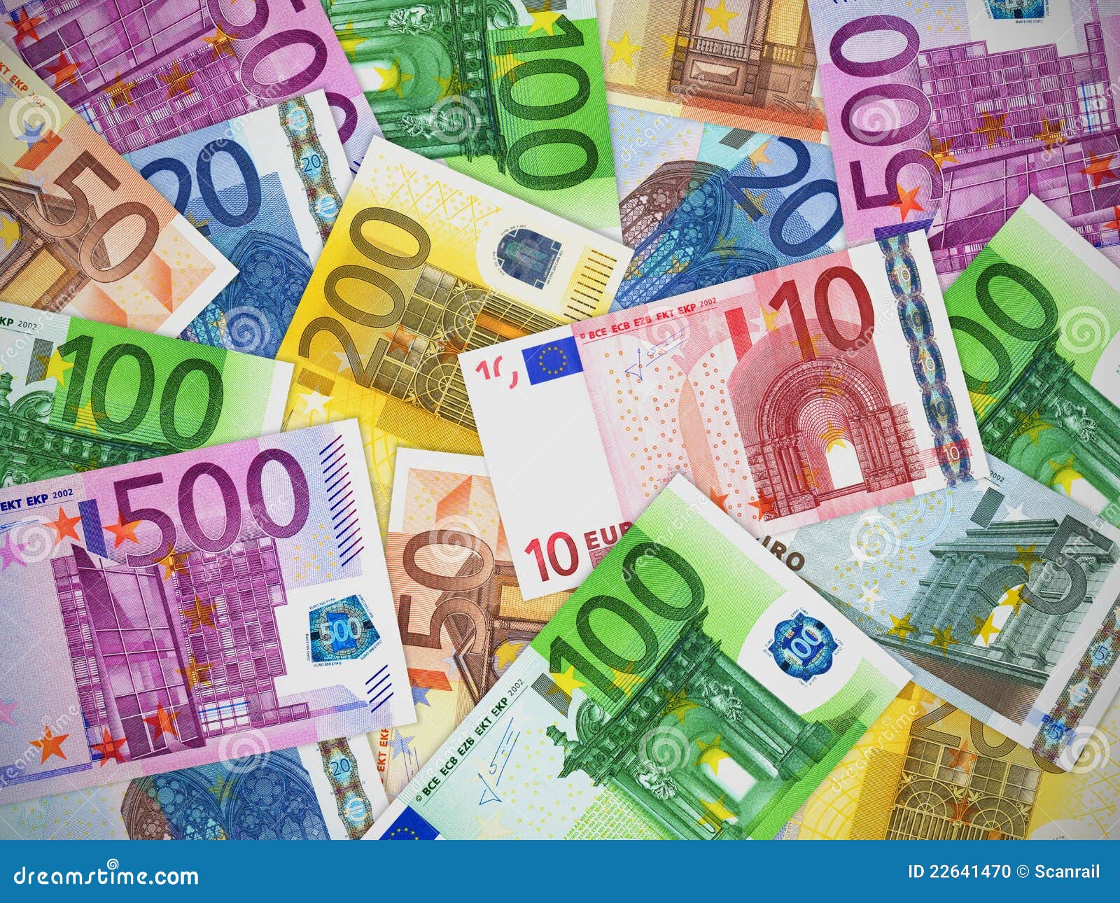 Heap of Euro banknotes stock photo. Image of collection - 22641470