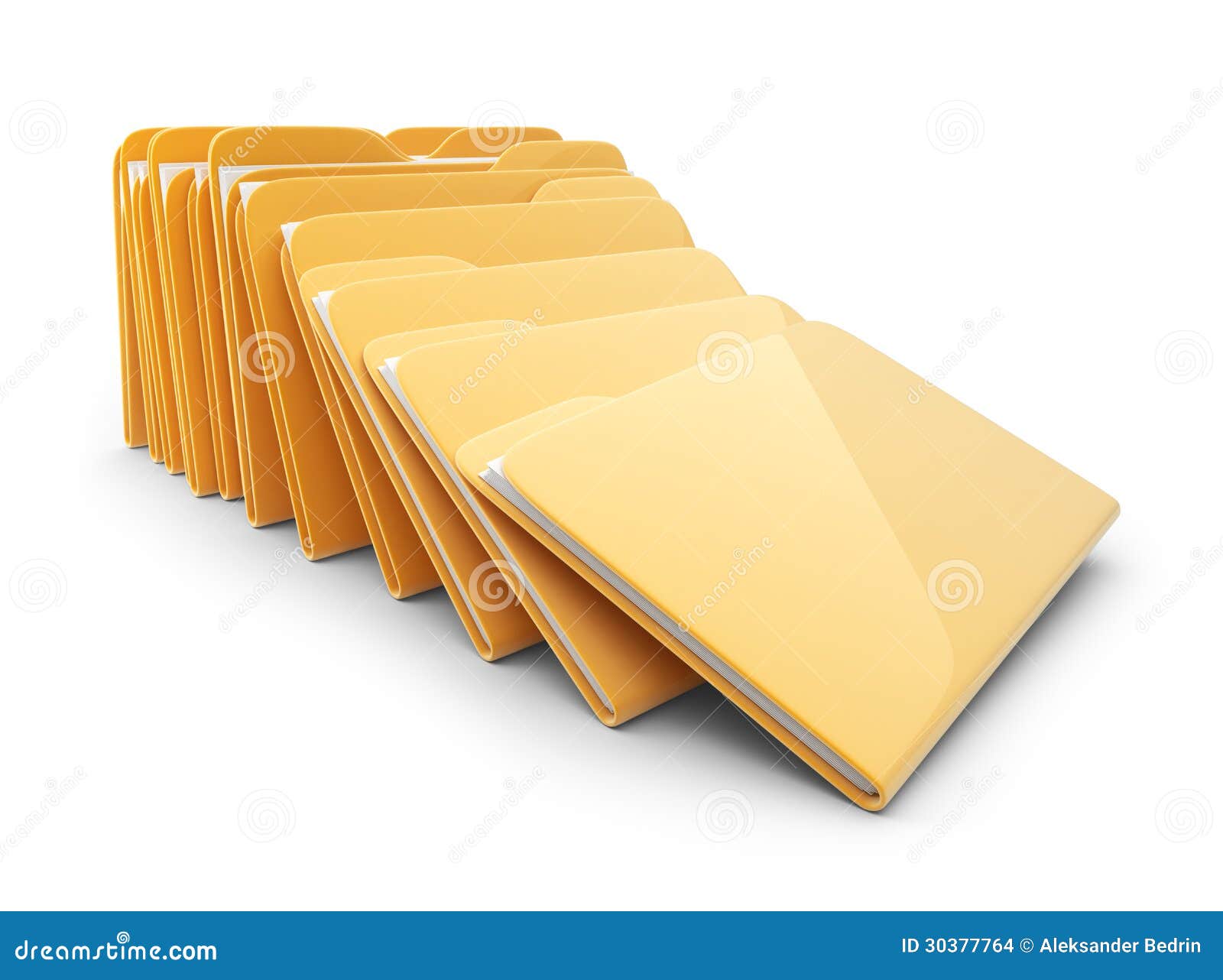 Heap of Folders and Files. 3D Icon Isolated Stock Illustration ...