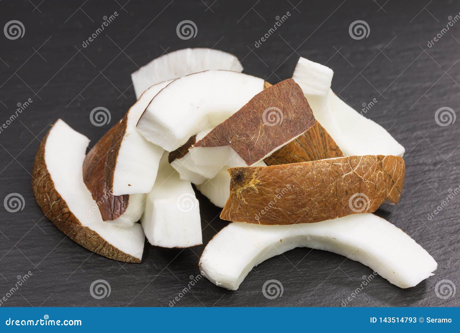 Heap of coconut wedges stock image. Image of wedges - 143514793