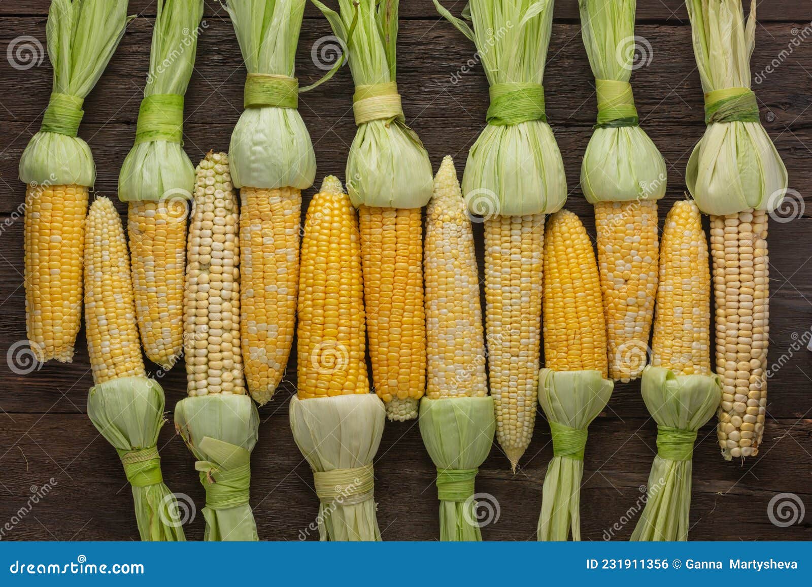 Heap of Fresh Raw Corn on the Cob Stock Photo - Image of leaf, heap ...