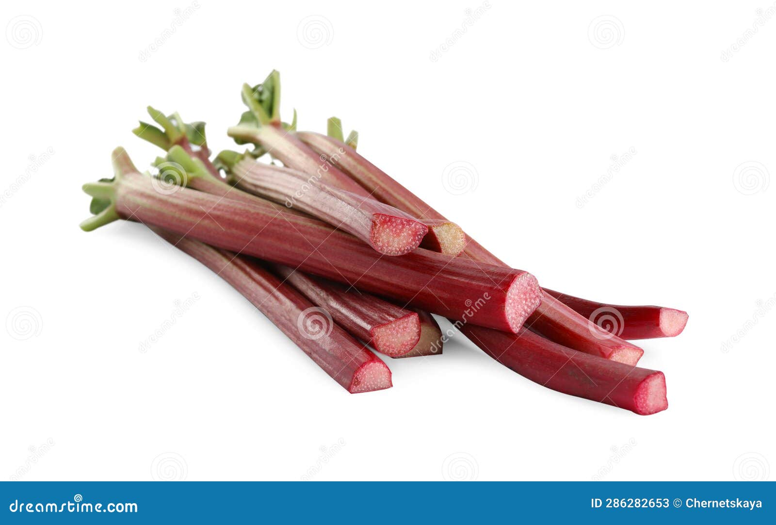Heap of Fresh Rhubarb Stalks Isolated on White Stock Image - Image of ...