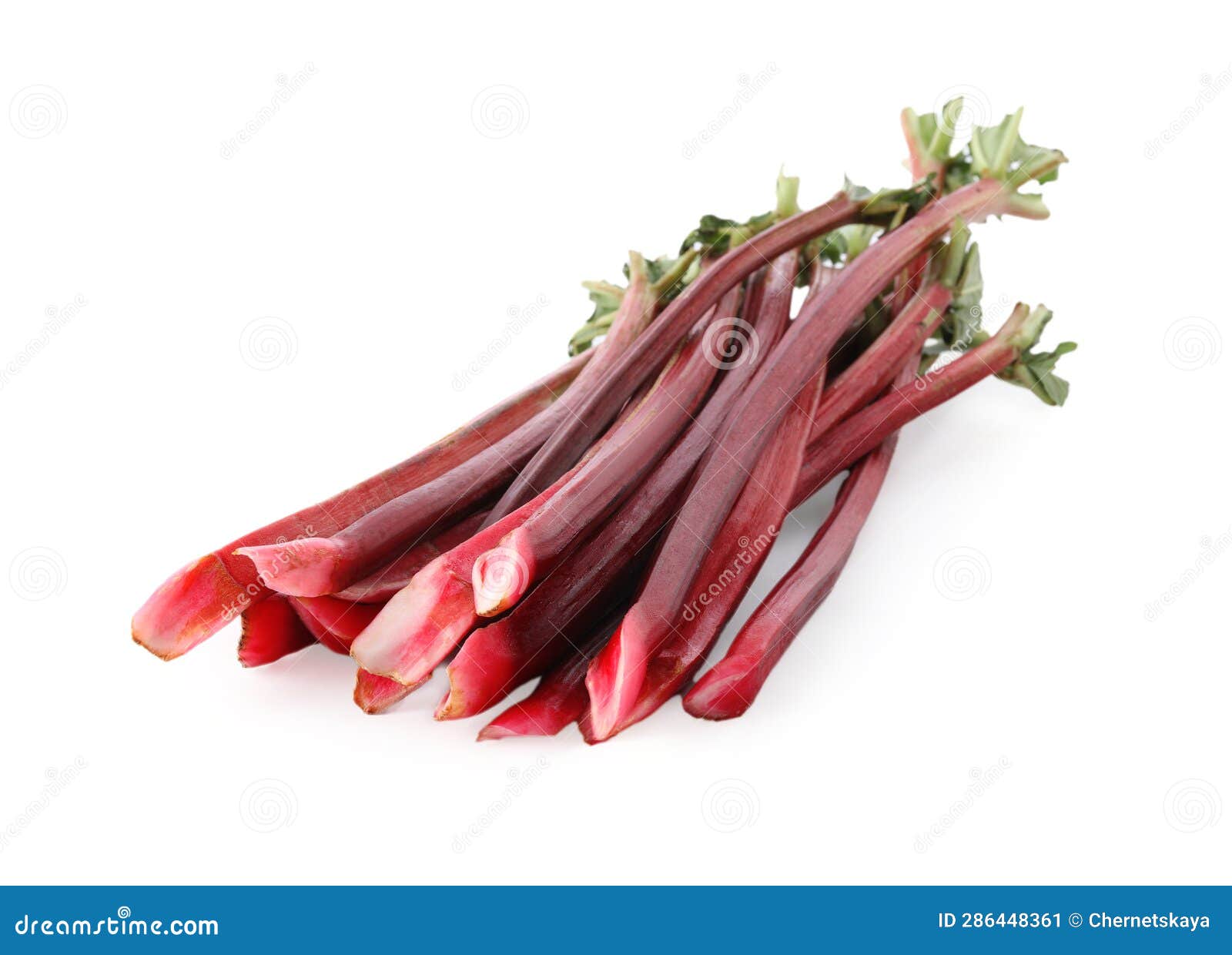 Heap of Fresh Rhubarb Stalks Isolated on White Stock Image - Image of ...