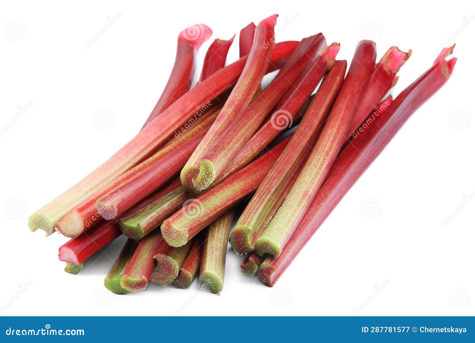 Heap of Fresh Rhubarb Stalks Isolated on White Stock Image - Image of ...
