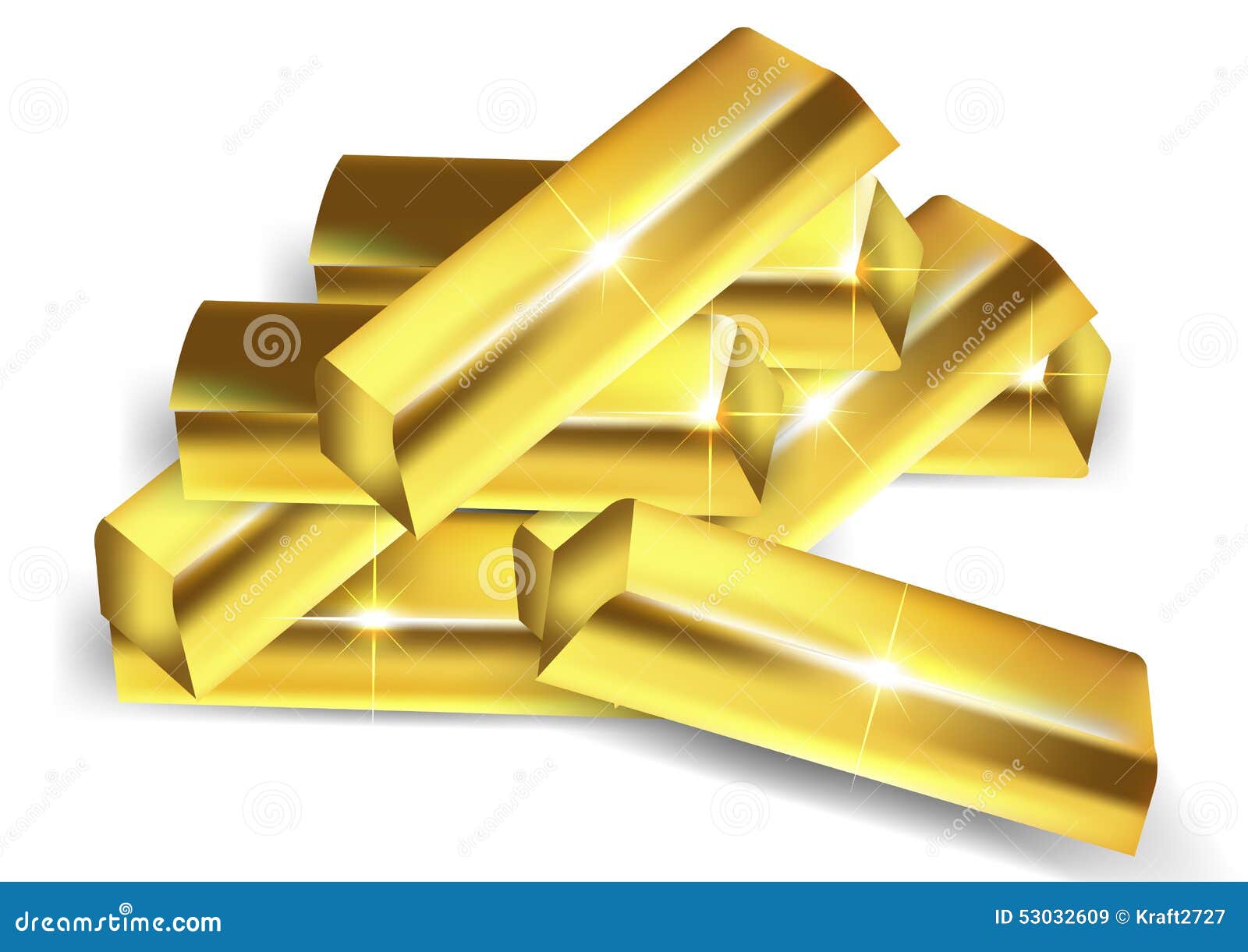 Heap of gold bars stock illustration. Illustration of growth - 53032609