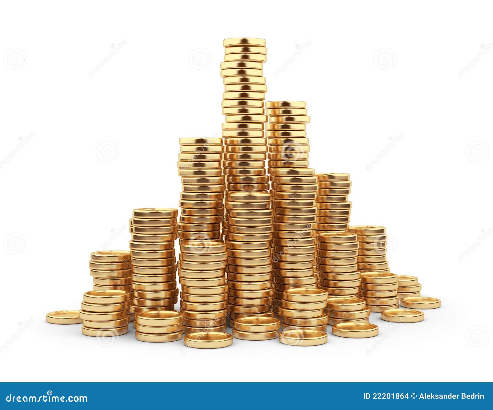 Heap Gold Coin 3D. Business Concept Stock Illustration - Illustration ...