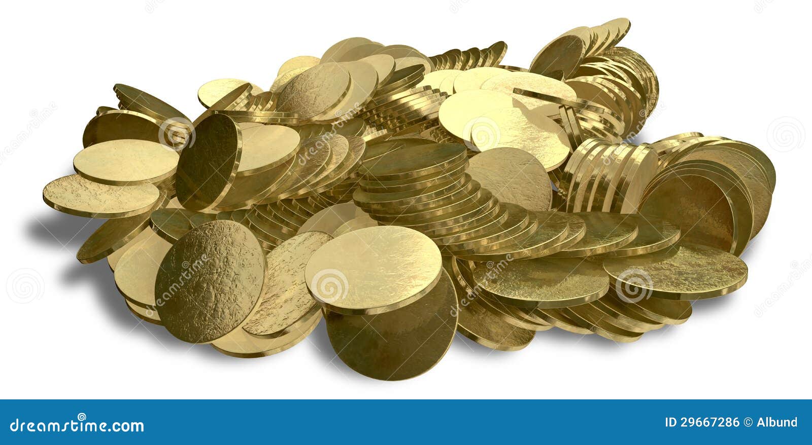 Heap Of Gold Coins stock illustration. Illustration of reflective ...