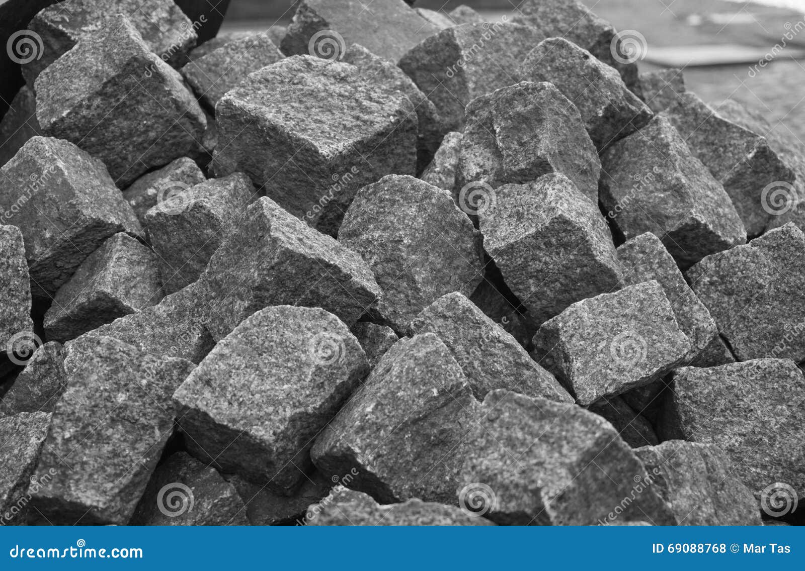 Heap of Gray Cobbles Prepared on the Construction Site Stock Photo ...