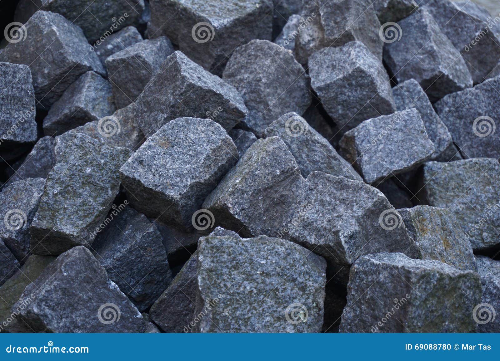 Heap of Gray Cobbles Prepared on the Construction Site Stock Photo ...
