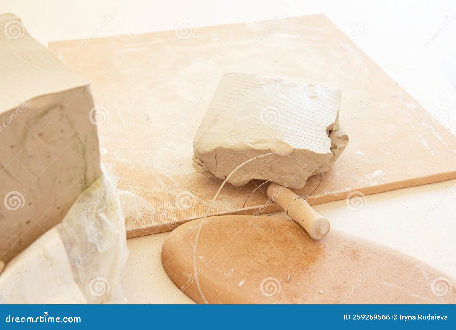 Heap of Grey Modelling Clay. Process of Work Stock Photo - Image of ...