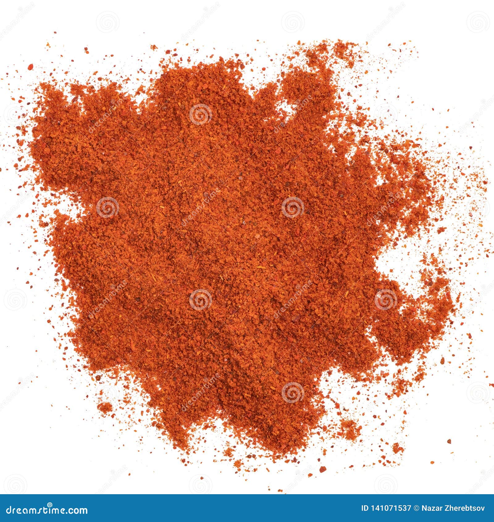 Heap Ground Red Pepper Isolated on White Background. Top View Stock ...
