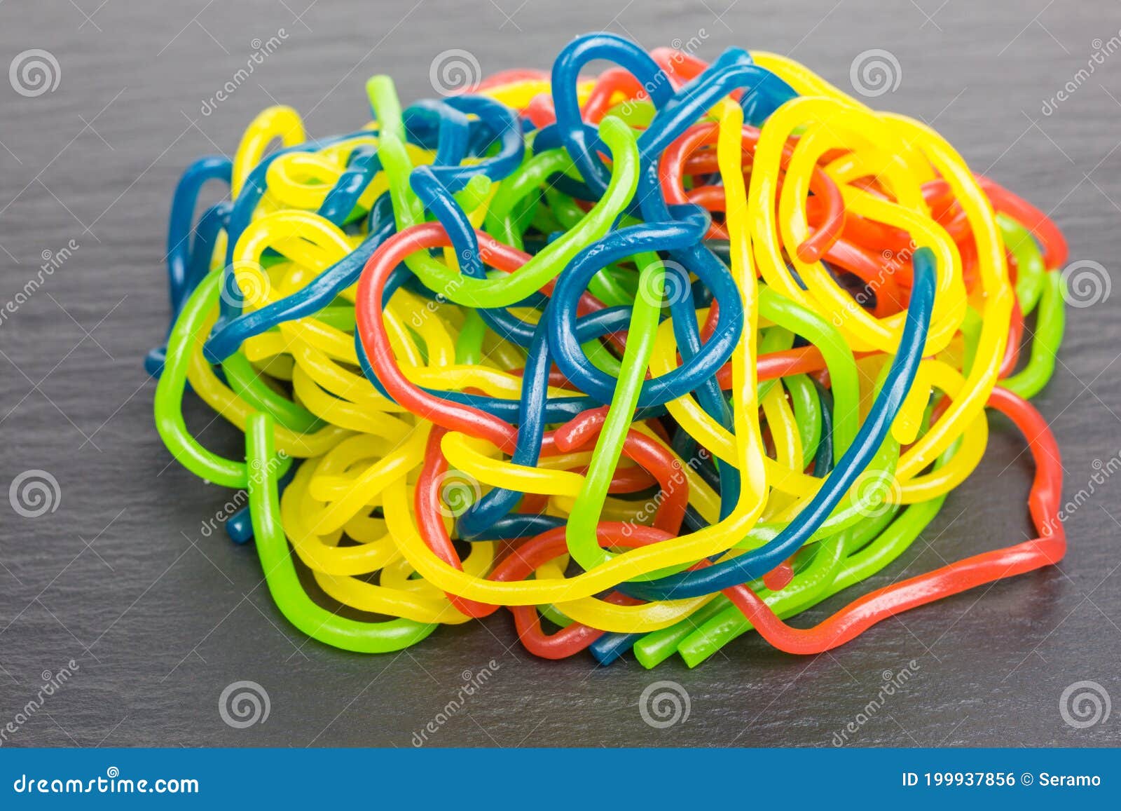 Heap of gummy candy stock photo. Image of flavor, yellow - 199937856